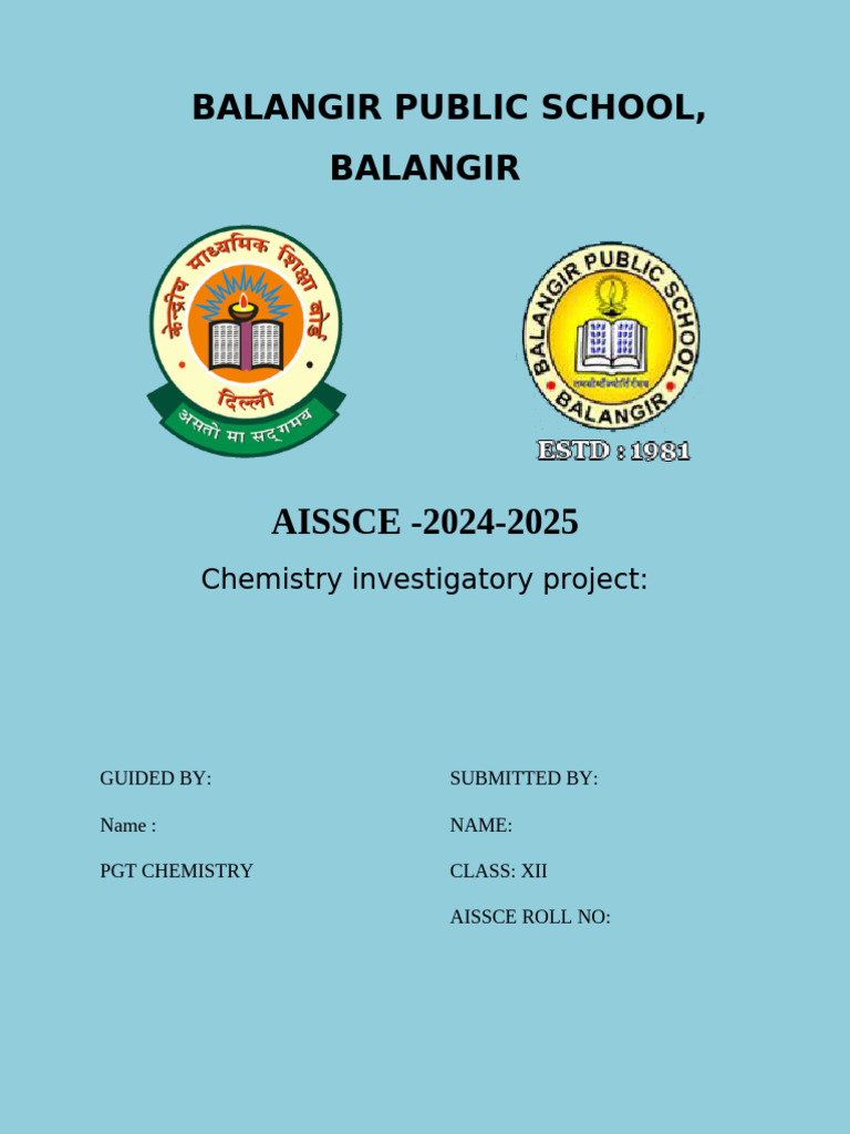 Chemistry Front Page | PDF