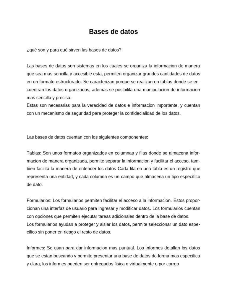 Bases de Datos TICS | PDF