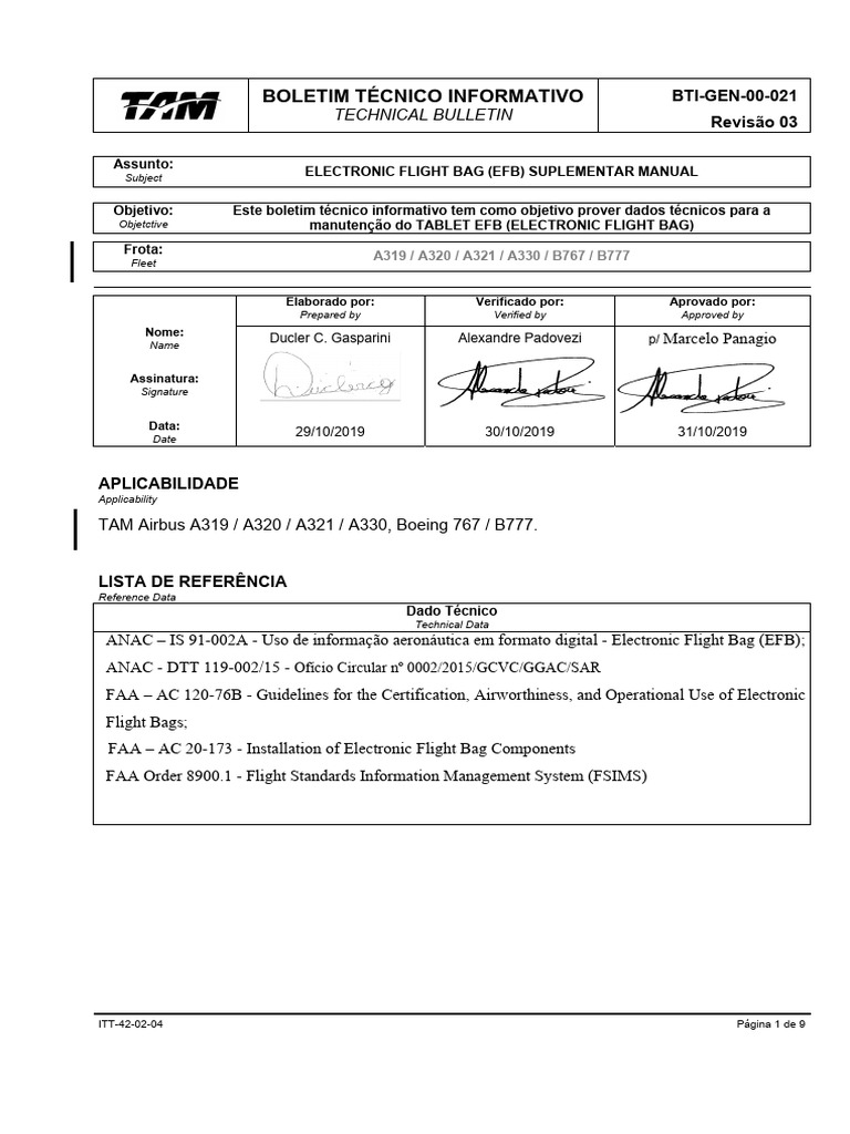 BTI-GEN-00-021 - Rev3 (EFB) | PDF