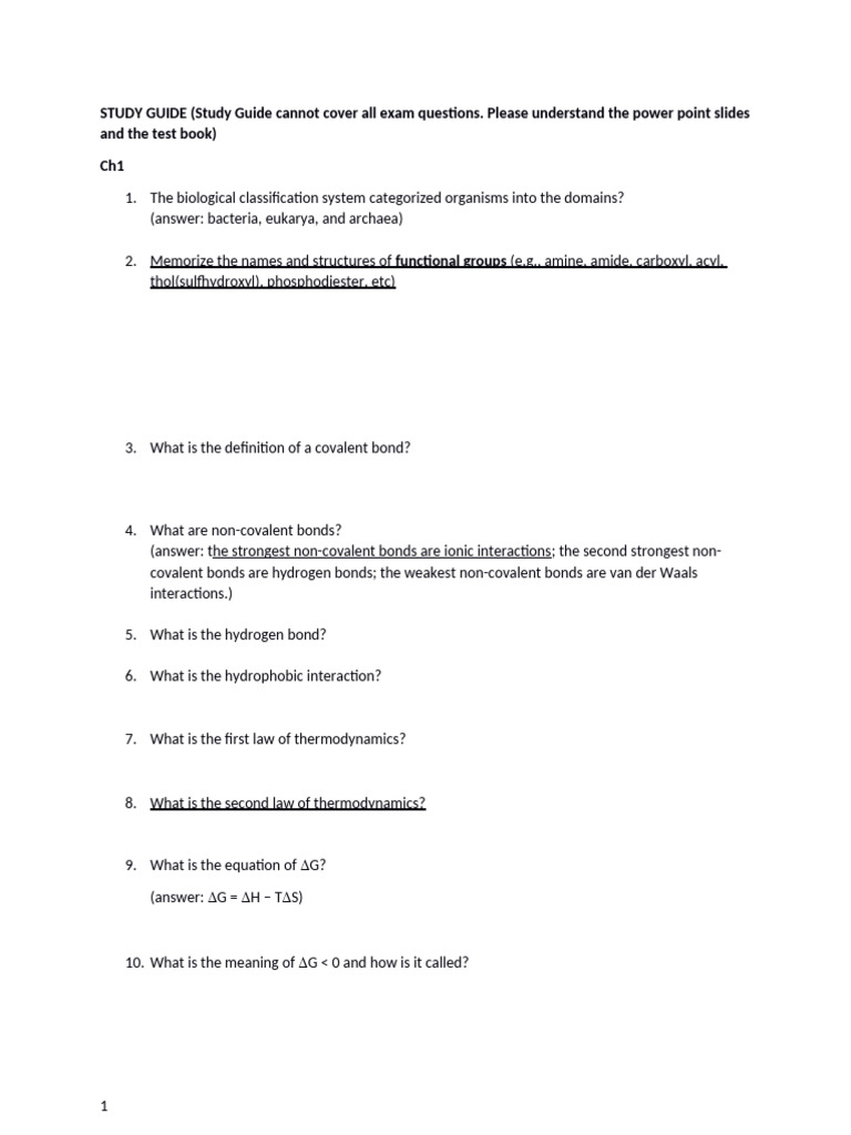 Study Guide Ch1-Ch3 Ed10 | PDF