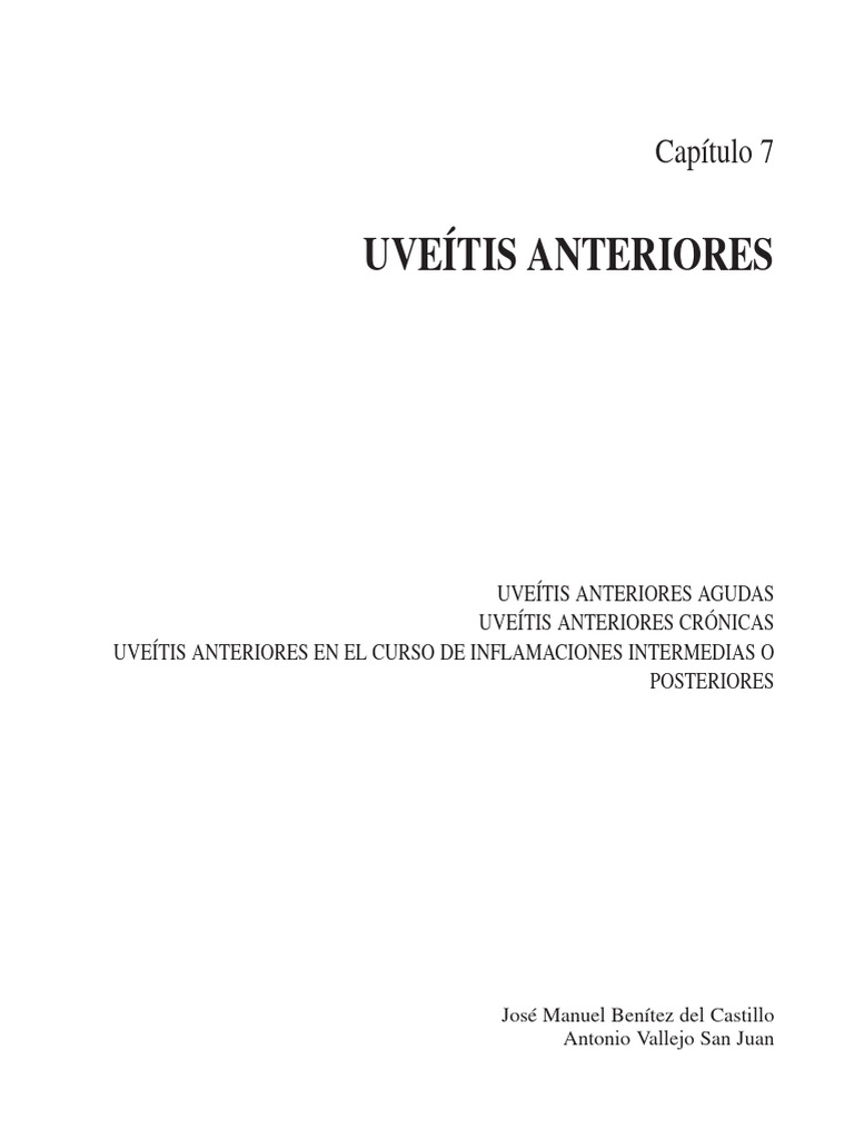 Cap - 07 - Uveitis - Anteriores - Granulomatosas y No Granulomatosas | PDF