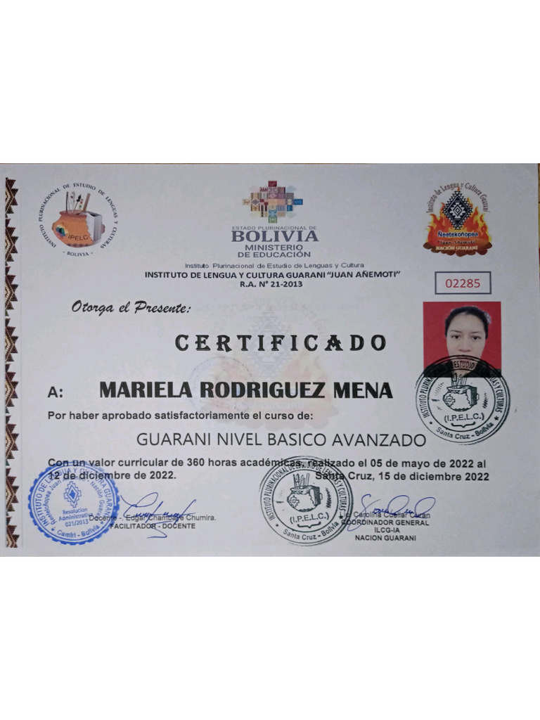 Certificado de Idiomas | PDF