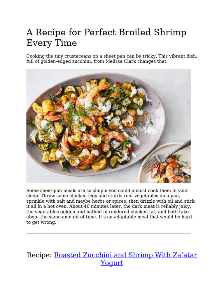A Recipe For Perfect Broiled Shrimp Every Time | PDF