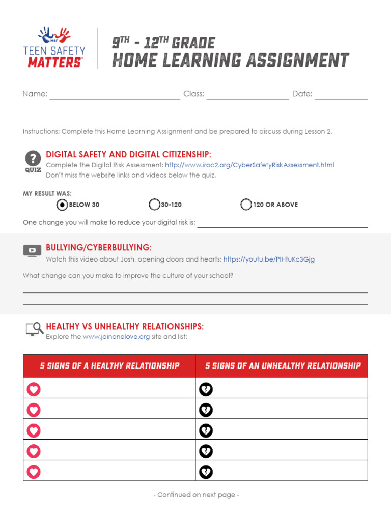 Home-Learning-Sheet | PDF