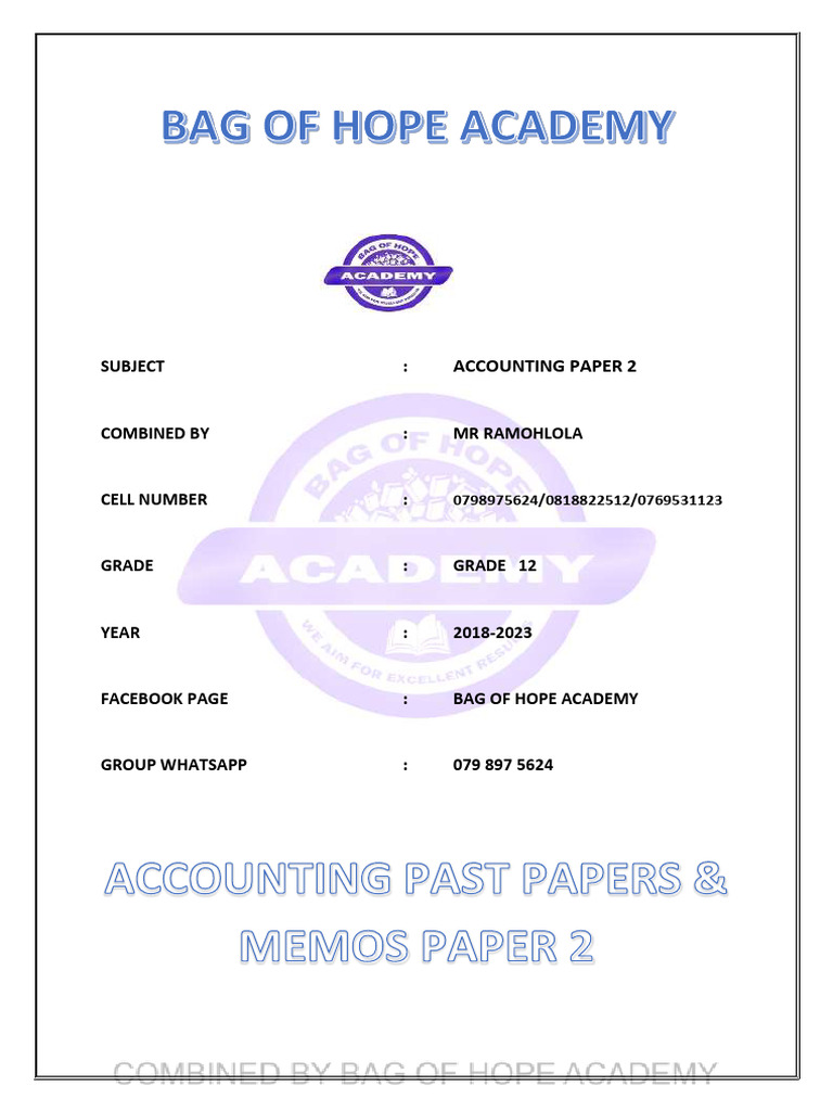Accounting Past Papers p2 2020 To 2023 | PDF