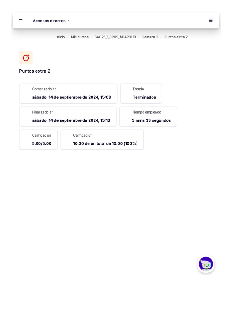 Puntos Extra 2_ Revisión Del Intento | PDF