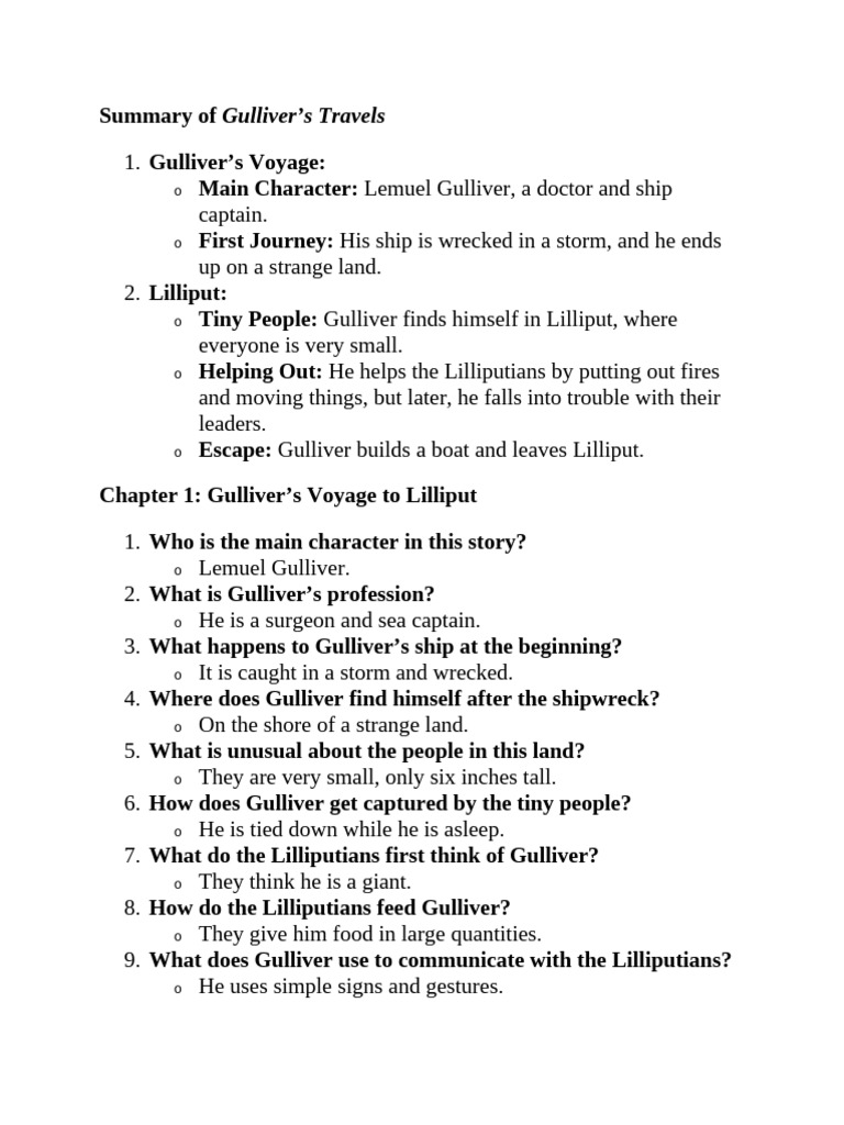 Gullivers Travel Firt Term | PDF