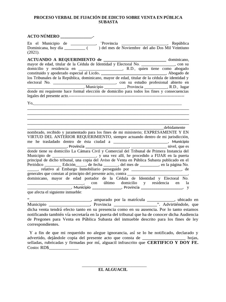 Edicto de Venta en Pública Subasta | PDF | Gobierno | Justicia