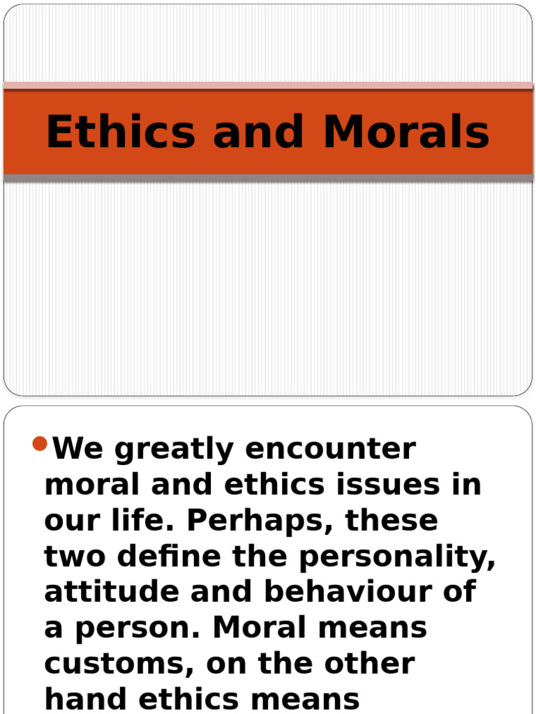 Ethics Lesson 1 | PDF