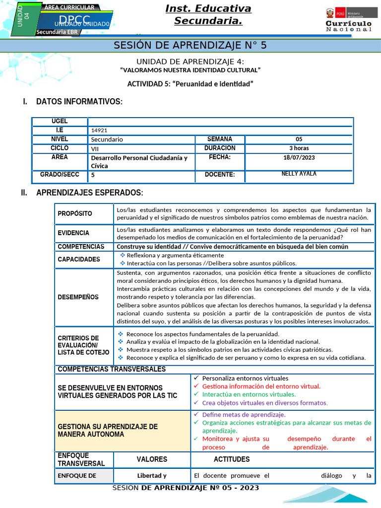 5º DPCC- SES 5 UNI 4 - SEM 05 (3) | PDF