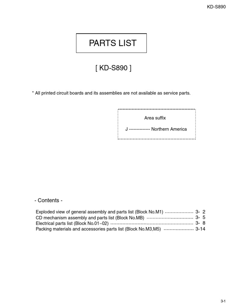 Kd s890 Part | PDF