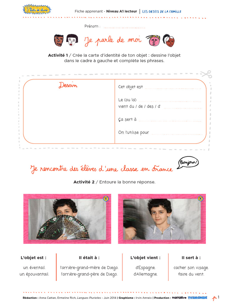 PhotoClasse FLE Objets App | PDF
