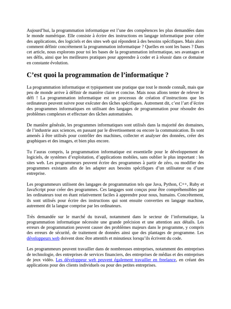 Rech Sur La Programmation | PDF