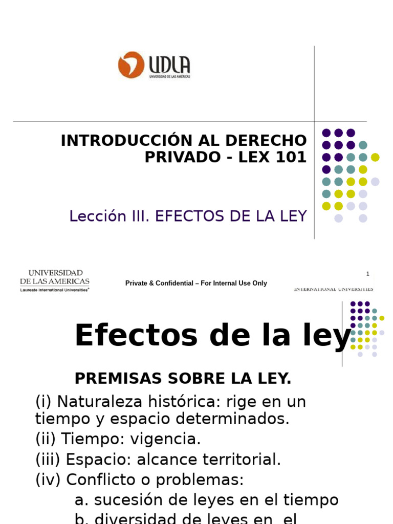 Leccion 3. LEX 101. Efectos e Interpretación de La Ley | PDF