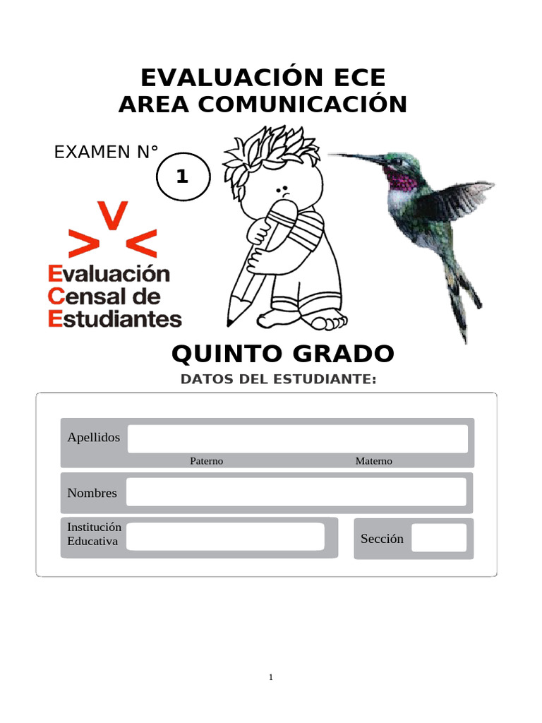 ECE 5° COMUNICACIÓN Y MATEMÁTICA Okey | PDF