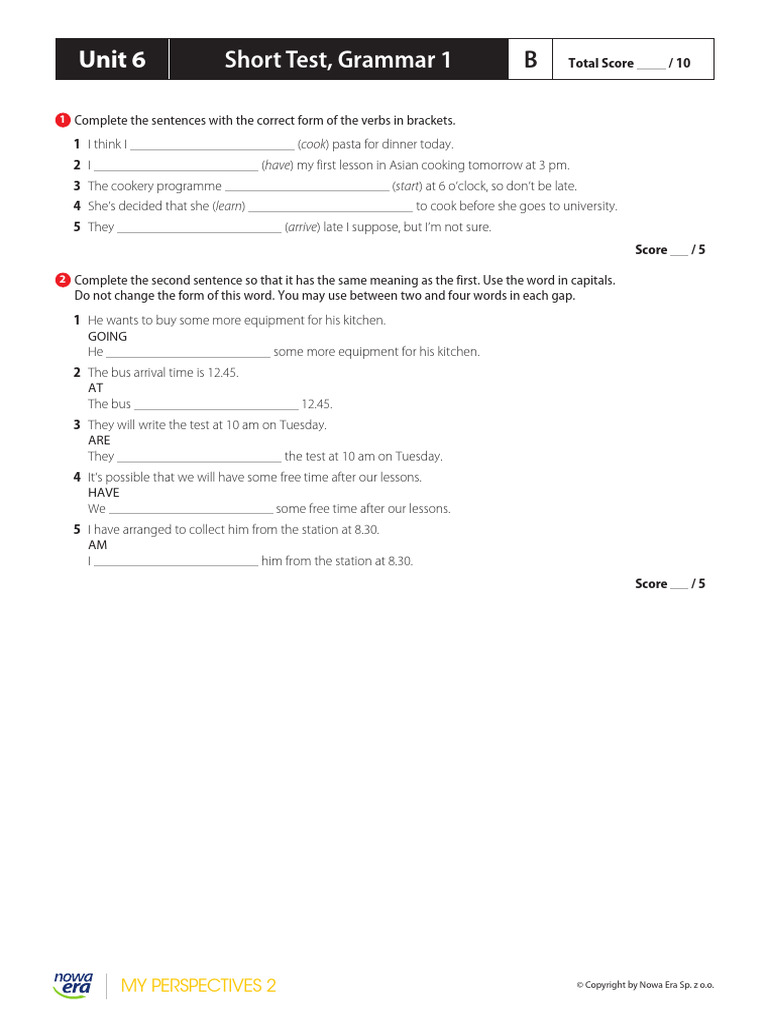 Unit 1, Grammar 1 - Grupa B | PDF