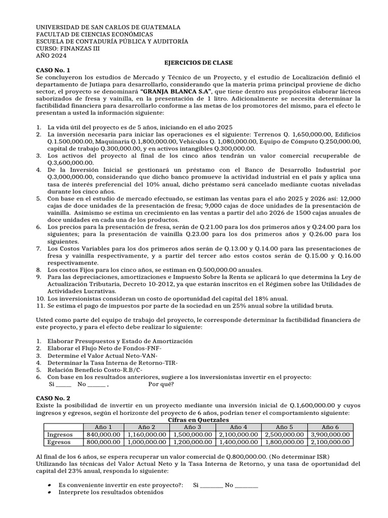 Segundo Ejercicio de Clase 2024 | PDF