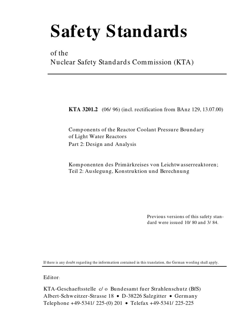 Of The Nuclear Safety Standards Commission (KTA) | PDF | Structural ...