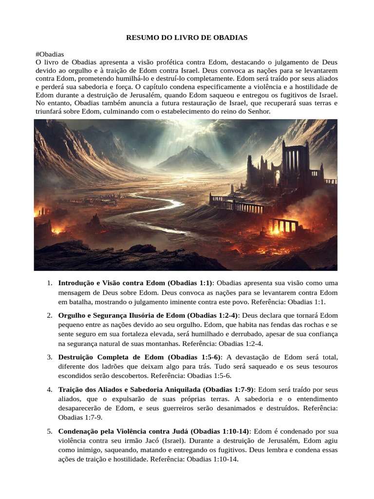 Resumo Do Livro de Obadias | PDF
