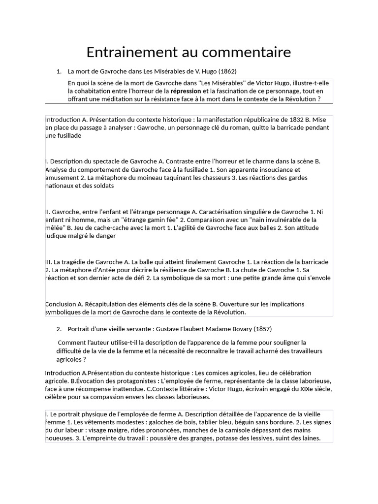 Entrainement Au Commentaire | PDF
