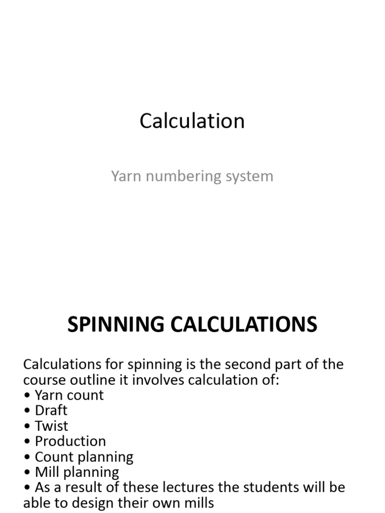 Calculation Spinning | PDF | Metrology | Quantity
