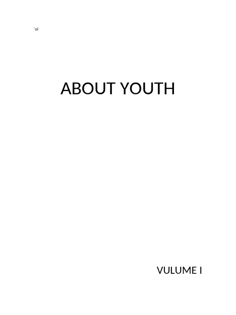 About Youth: Vulume I | PDF