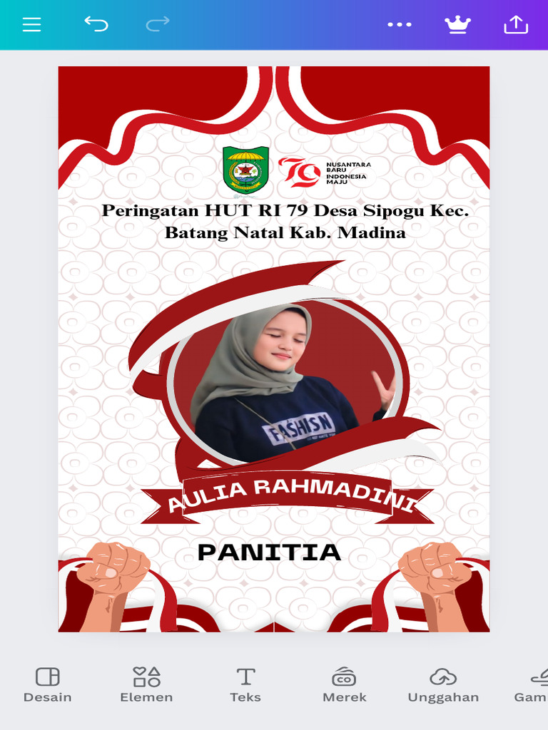Merah dan Putih Modern Panitia Lomba 17 Agustus ID Card - ID Perusahaan ...