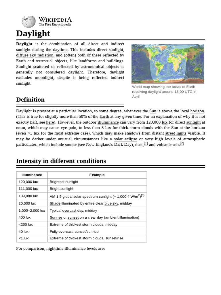 Daylight | PDF