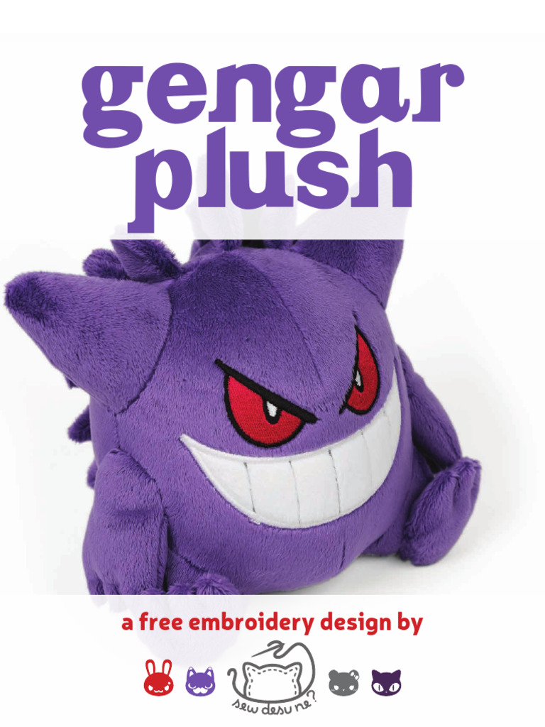 Free Gengar Plush Embroidery Design | PDF | Sewing | Embroidery