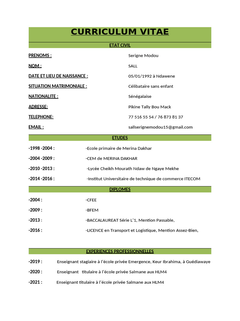 Copie de CV Sms | PDF