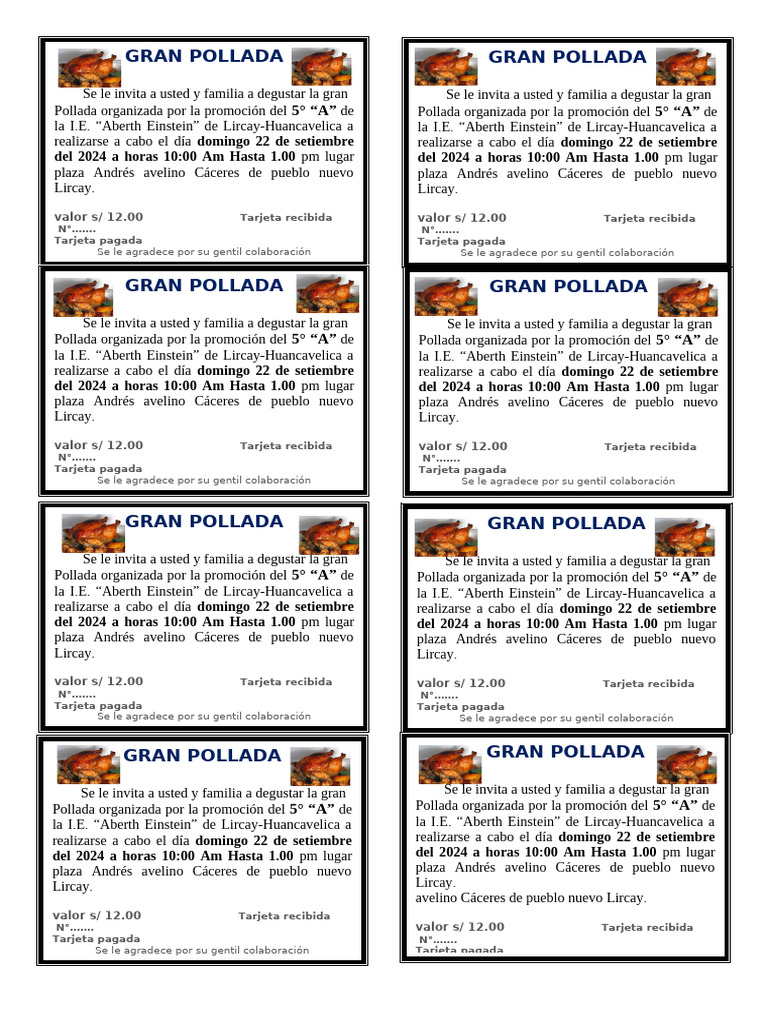 Actividad Pollada 2024 | PDF