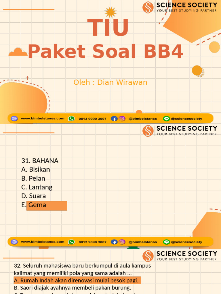 Soal TIU Kedinasan | PDF | Teaching Methods & Materials
