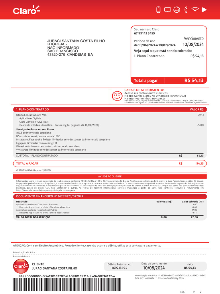 Second Invoice Mobile | PDF | Brazil