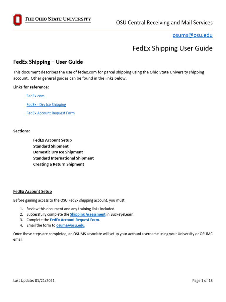 Fedex User Guide | PDF