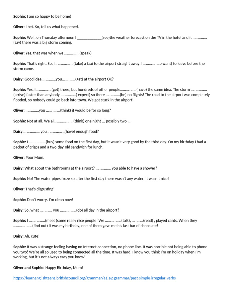 simple past dialogue | PDF