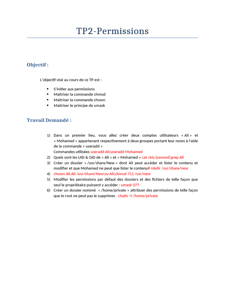 TP3 Linux Permissions | PDF