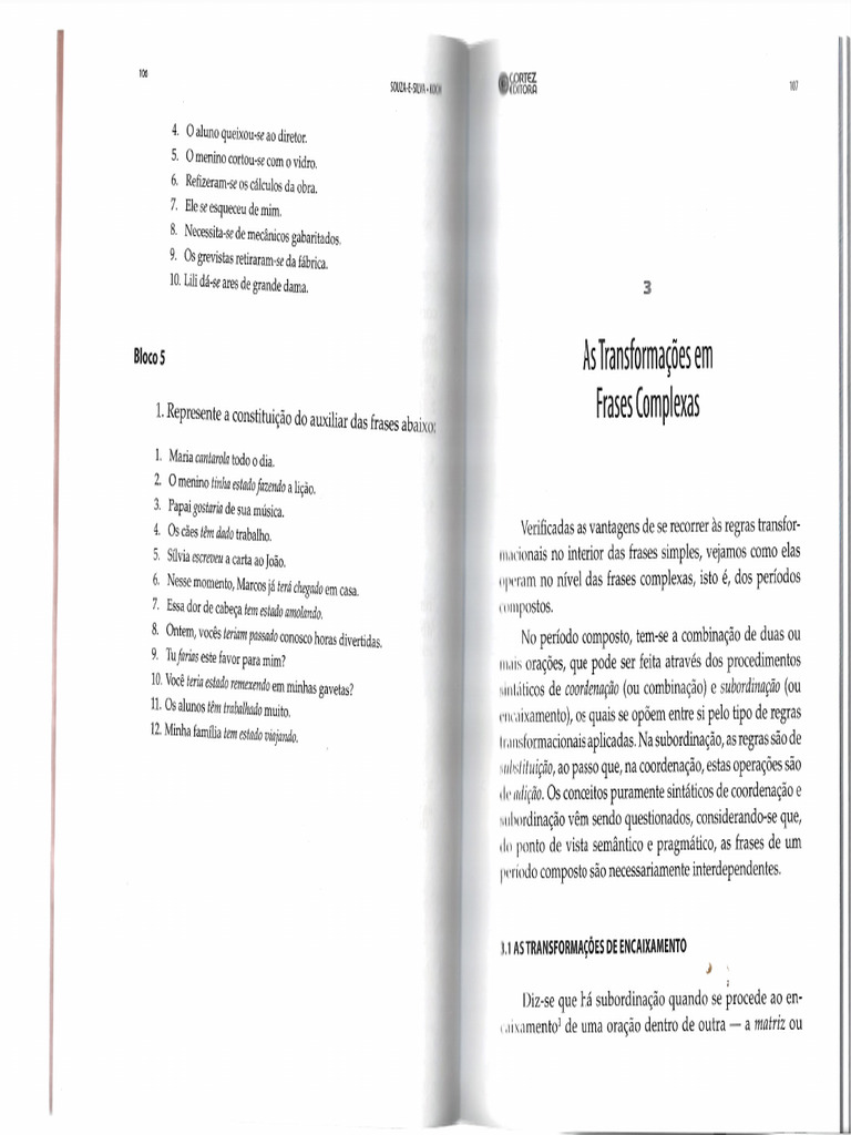 Cap. 3 as Transformacoes Em Frases Complexas | PDF