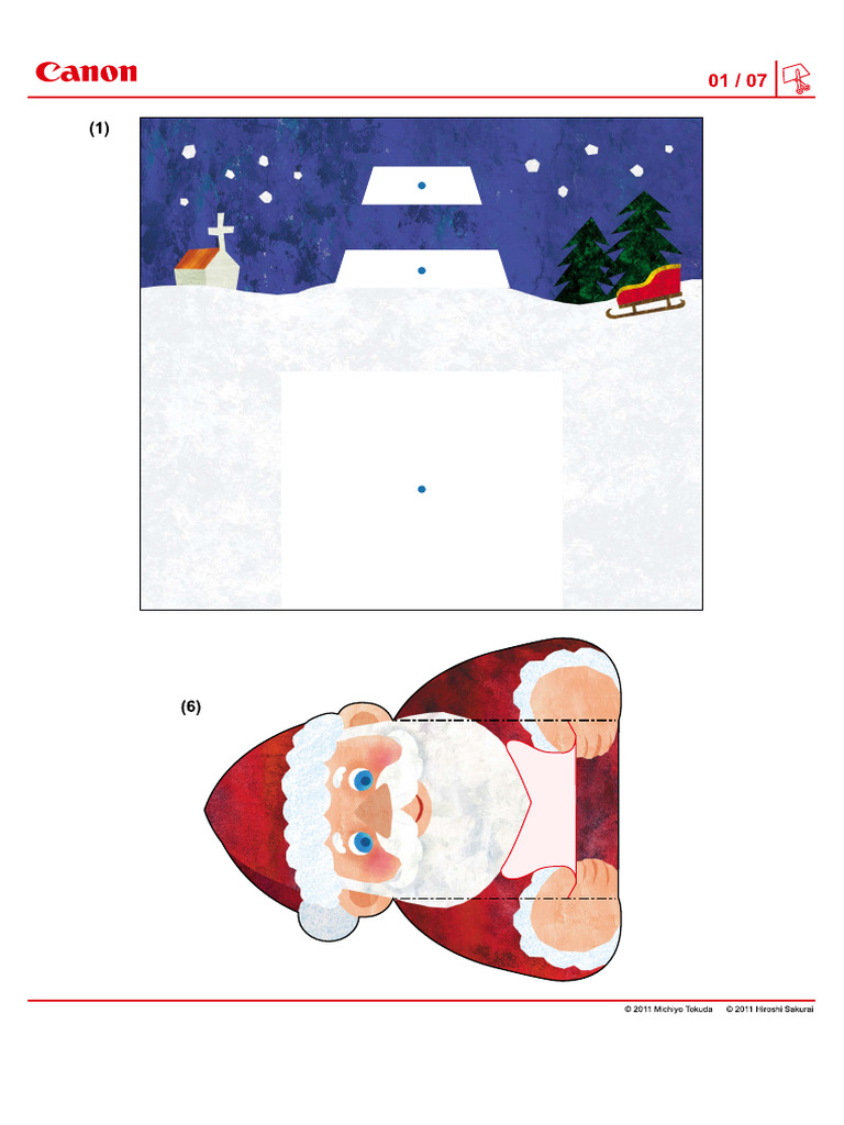 Tarjeta Pop Up Santa Claus | PDF