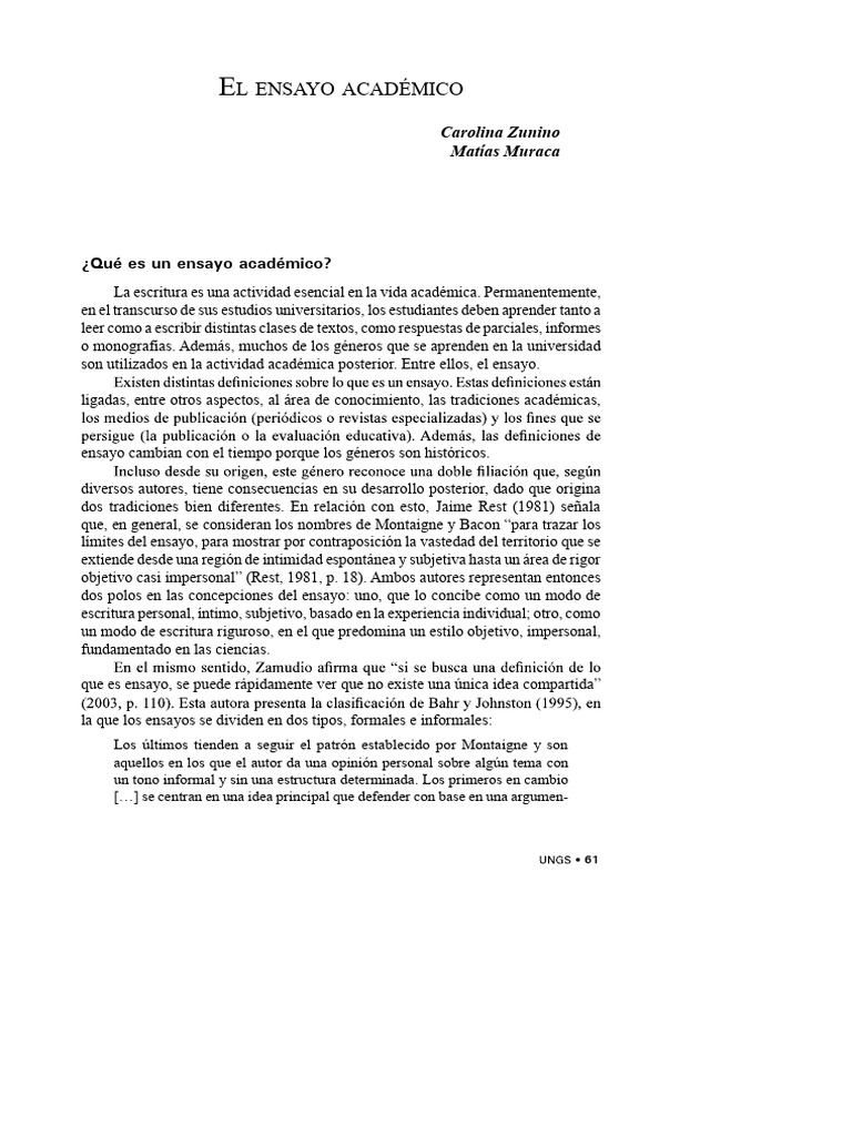 Guía para Realizar Un Ensayo Académico AA | PDF