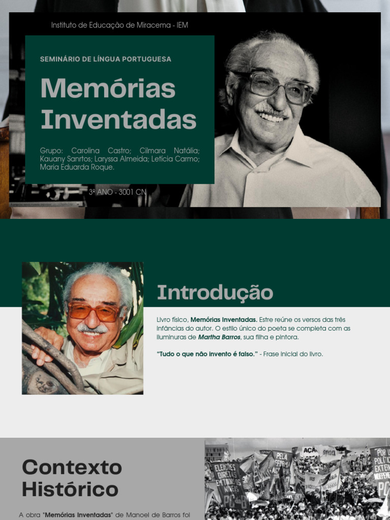 Seminário Literatura Memórias Inventadas Manoel de Barros | PDF