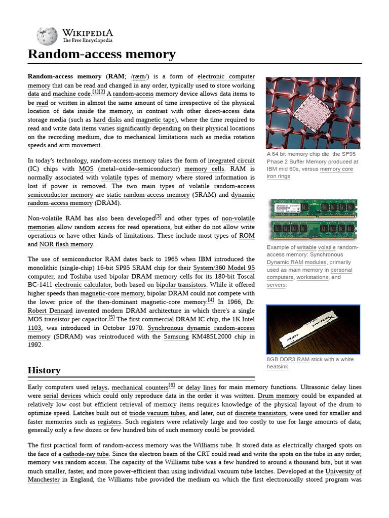 Random-Access Memory | PDF
