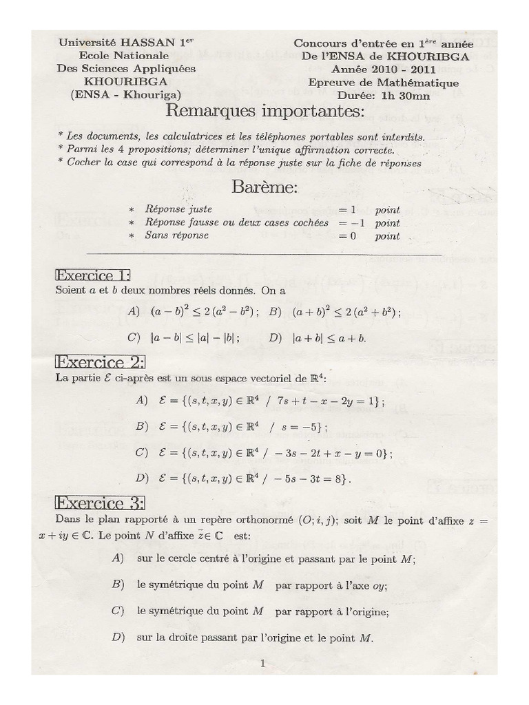 Ensa Khouribga 2011 | PDF