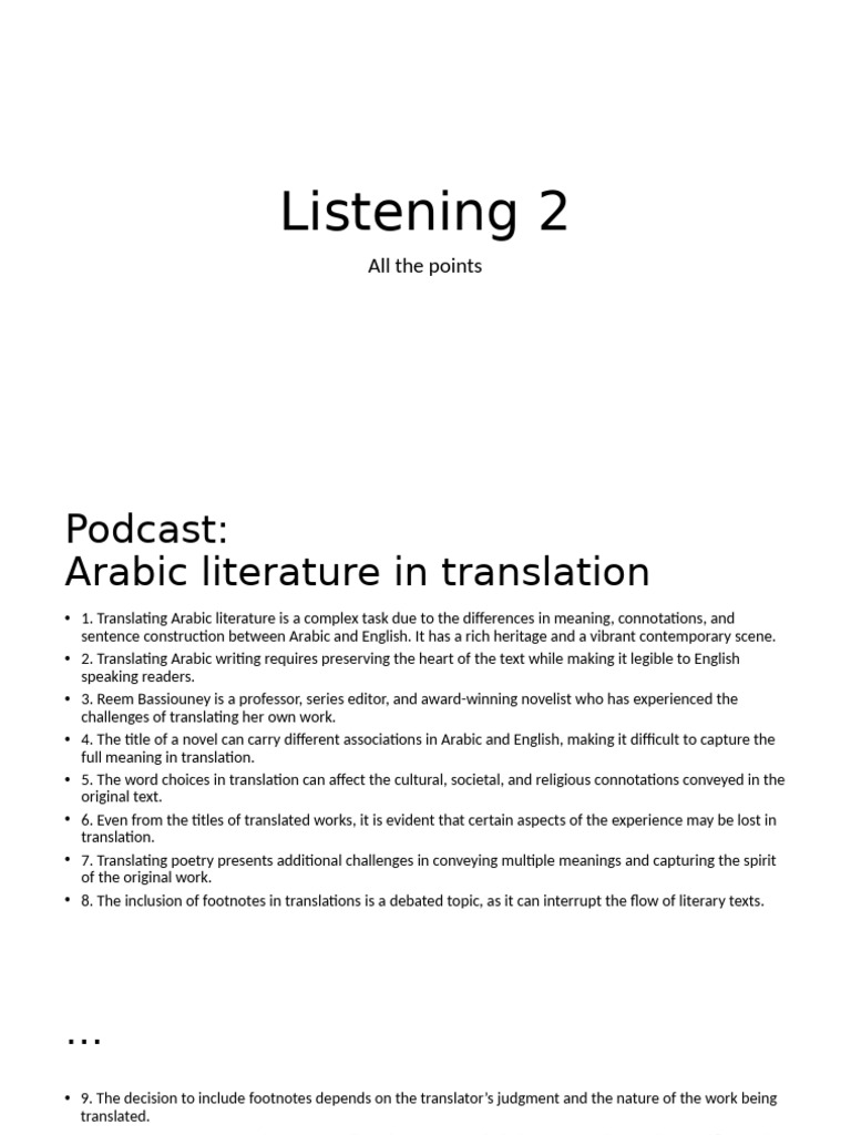 Listening 2, All The Points | PDF