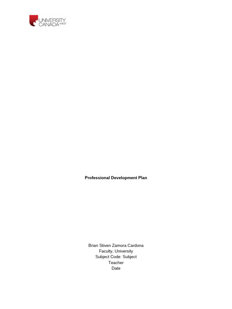 Professional Development Plan | PDF