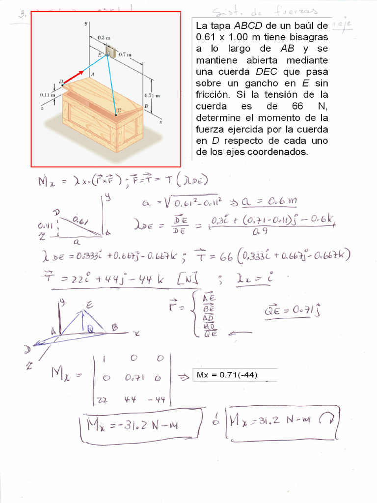 Ejerc. 1 Momento Con Respecto A Un Eje | PDF