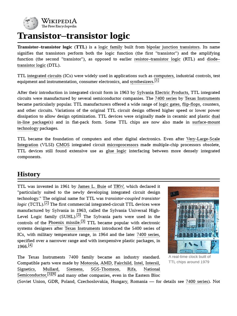 Transistor-Transistor Logic | PDF