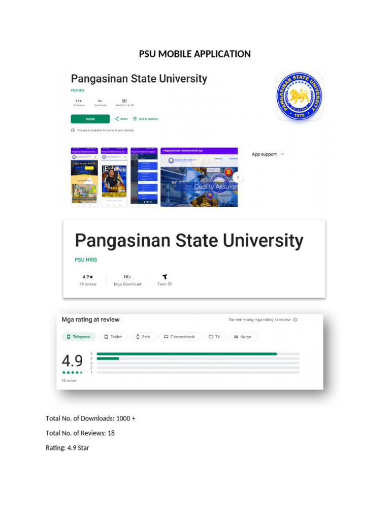 Psu Mobile Application | PDF