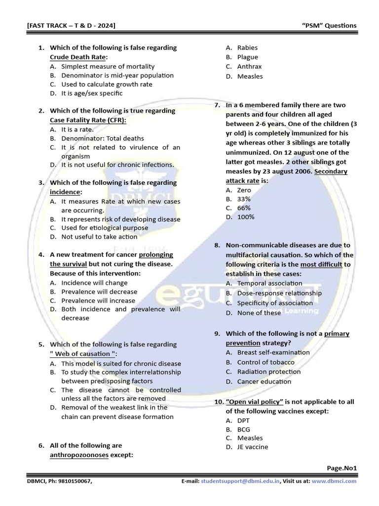 PSM T & D Questions | PDF