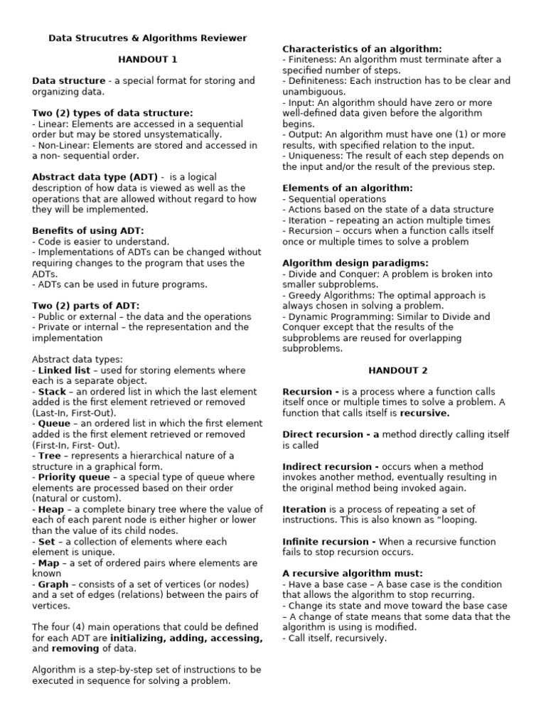 DSA - Reviewer | PDF