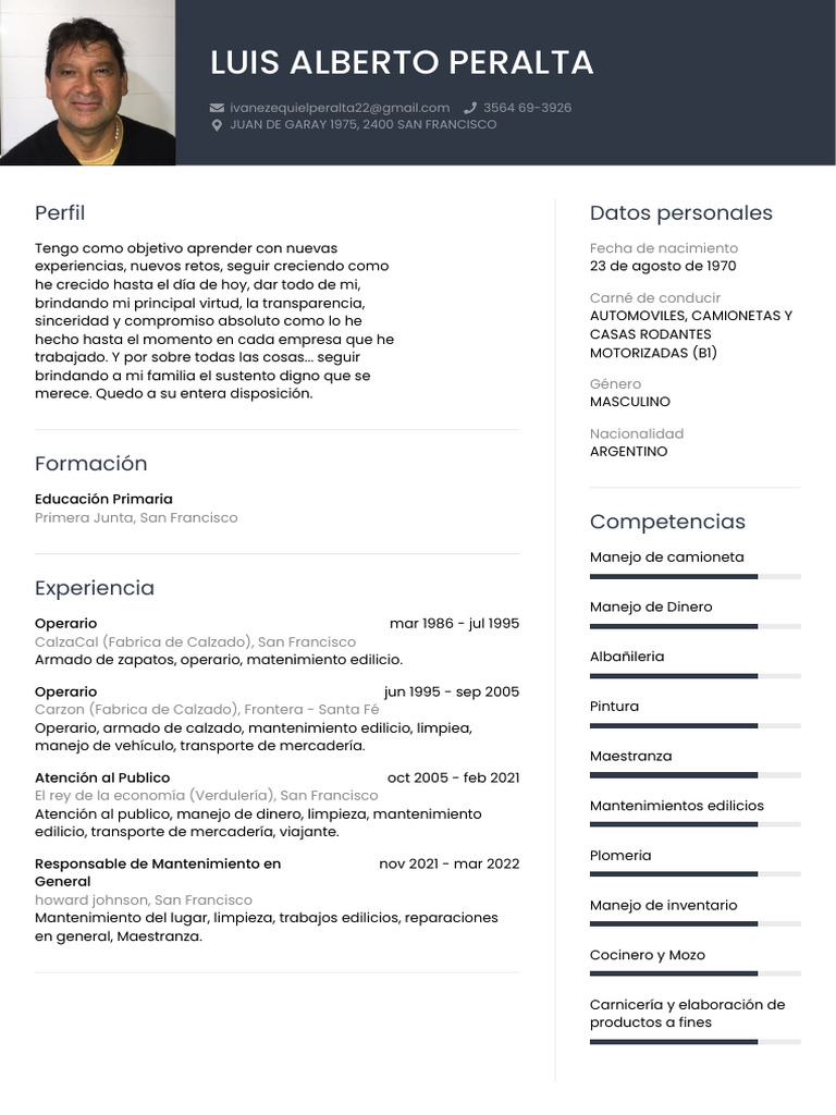 CV Luis Alberto Peralta | PDF